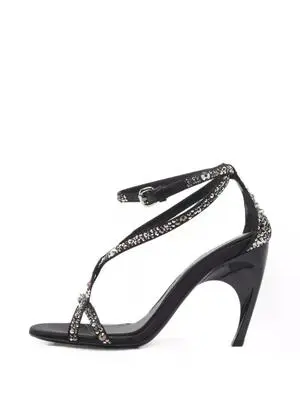 Alexander McQueen Twisted Armadillo Embellished Sandals - Black