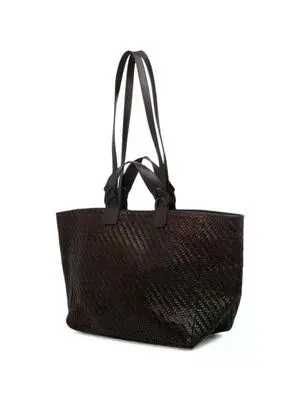 IBELIV Elmio Woven Leather Tote Bag - Brown