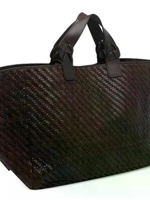 IBELIV Elmio Woven Leather Tote Bag - Brown