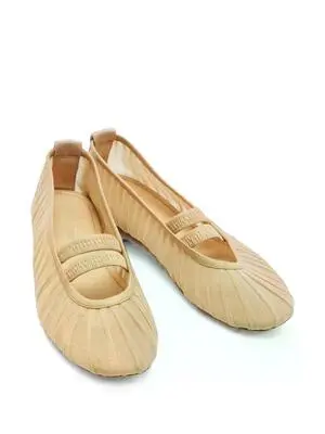 Burberry Mary Jane Pleated Mesh Ballet Flats