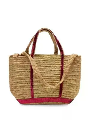Vanessa Bruno Sequin-embellished Raffia Tote Bag - Neutrals