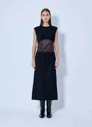Marni Sleeveless Dress With Contrast Waist Panel - Black