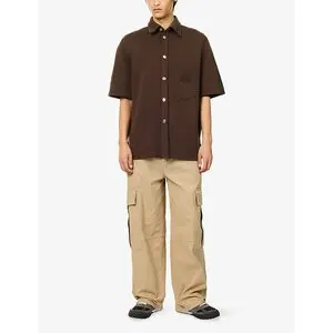 Givenchy Embroidered-logo Short-sleeve Cotton-blend Shirt