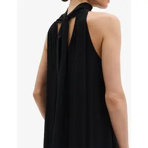 MALINA Lykke Ruffled-hem Woven Maxi Dress