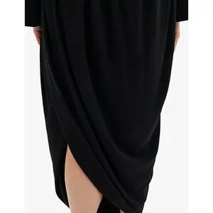 MALINA Lexie Balloon-skirt Woven Midi Dress