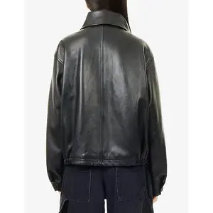 DARKPARK Mabel Double Collar Leather Bomber Jacket