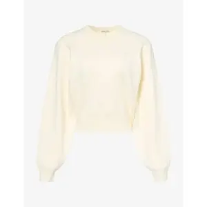 THE COUTURE CLUB Compact Brand-embroidered Knitted Jumper - Cream