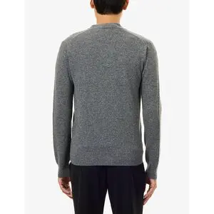 Play Comme Des Garcon Heart Motif-logo Wool Cardigan - Grey