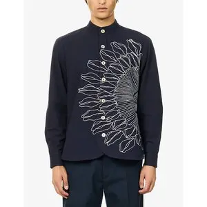 LABRUM Cowrie Embroidered-graphic Cotton Shirt