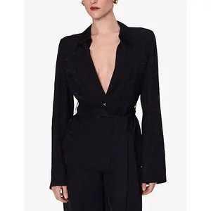 JOSEPH Noemi Leopard-jacquard Woven Jacket