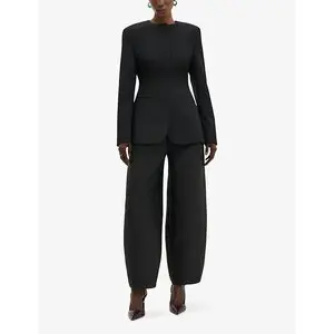 MALINA Carol Collarless Wool And Silk Blazer