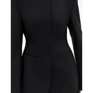 MALINA Carol Collarless Wool And Silk Blazer