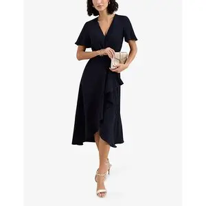 PHASE EIGHT Julissa Wrap-front Woven Midi Dress