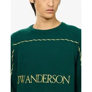 JW Anderson Embroidered-logo Crewneck Wool Jumper