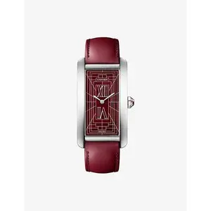 Cartier Tank Américaine Large Model, And Leather Automatic Watch&nbsp;&nbsp - Platinum