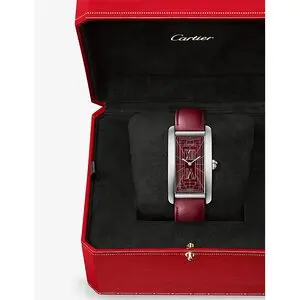 Cartier Tank Américaine Large Model, And Leather Automatic Watch&nbsp;&nbsp