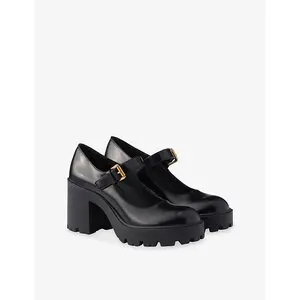 Prada Buckled Leather Heeled Pumps