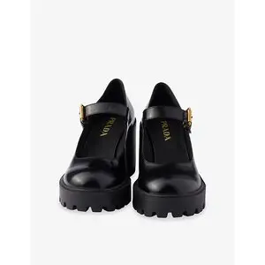 Prada Buckled Leather Heeled Pumps