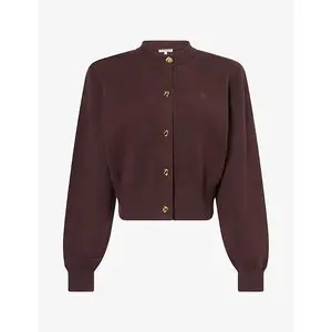 THE COUTURE CLUB Compact Sculptural-button Knitted Cardigan