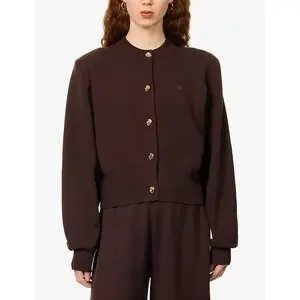 THE COUTURE CLUB Compact Sculptural-button Knitted Cardigan