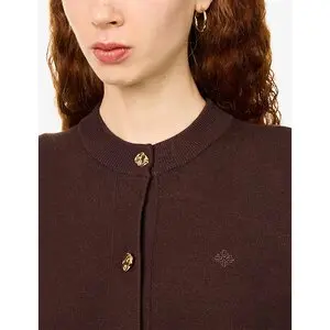 THE COUTURE CLUB Compact Sculptural-button Knitted Cardigan