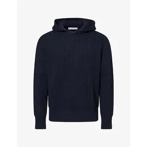 Orlebar Brown Kirk Chunky Merino-wool Knitted Hoody - Night Iris