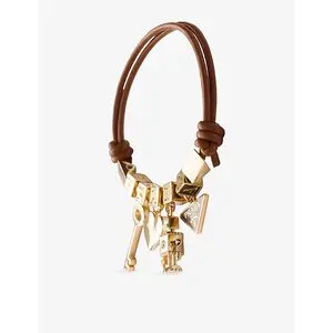Prada Brand-charm Leather And Metal Bracelet