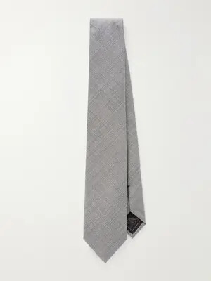 Brioni 7cm Wool Tie - Gray