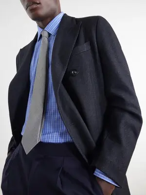 Brioni 7cm Wool Tie - Gray