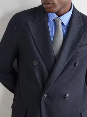 Brioni 7cm Wool Tie - Gray