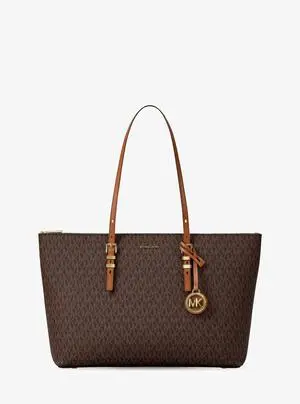 Michael Kors Quinn Large Signature Logo Tote Bag In By - Brown