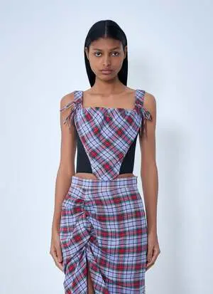 VIVIENNE WESTWOOD Plaid Patterned Corset Top