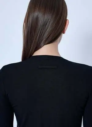 JEAN PAUL GAULTIER Ruched Logo Cropped Top - Black