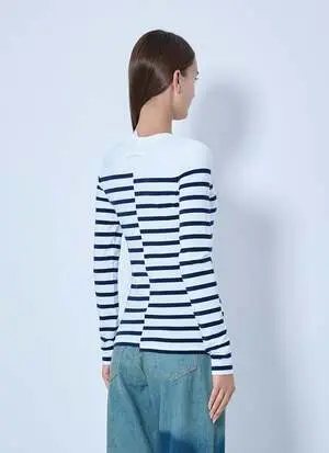 JEAN PAUL GAULTIER Striped Crewneck Long-sleeve Top