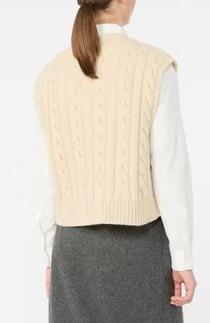 Max Mara Cable Knit Wool Sweater Vest