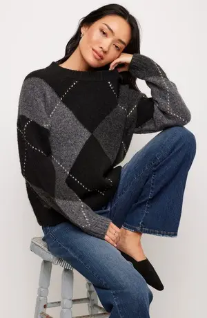 Karen Kane Argyle Sweater