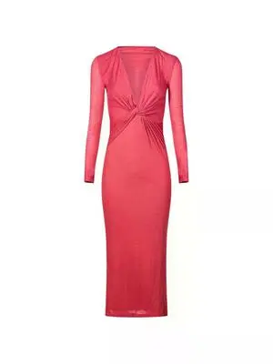 Amen Longuette Knot-detail V-neck Maxi Dress - Red
