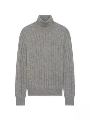 LARDINI Cable-knit Roll-neck Sweater - Grey