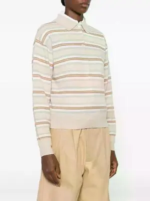 Guest In Residence Striped Cashmere Polo Shirt - Neutrals
