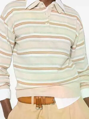 Guest In Residence Striped Cashmere Polo Shirt