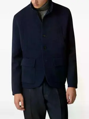 LARDINI Knitted Button-up Single-breasted Coat