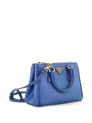 Prada Galleria Double Zip Tote Saffiano Leather Mini Crossbody Bag