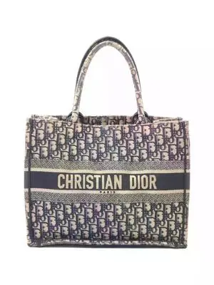 Dior 2000s Book Oblique-canvas Tote Bag - Blue