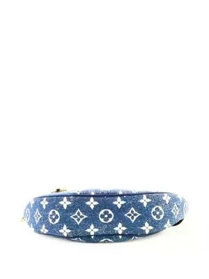 LOUIS VUITTON Loop Handbag Monogram Jacquard Denim Hobo Bag Blue
