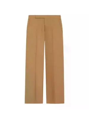 LARDINI Flat-front Straight-leg Trousers - Brown