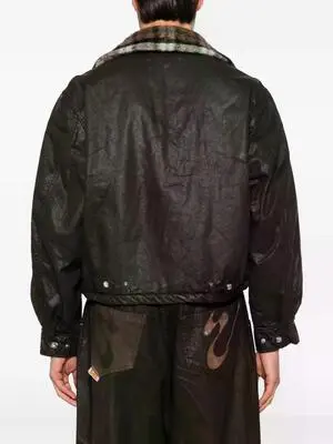 PDF Check-collar Logo-embossed Jacket