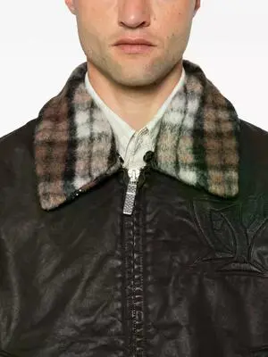 PDF Check-collar Logo-embossed Jacket