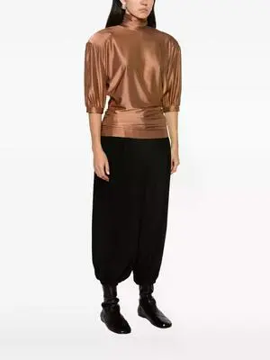 Rabanne High-neck Gathered-waist Blouse