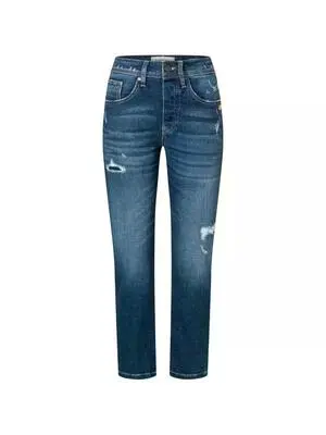 GANG Nica Cropped Distressed Jeans - Blue