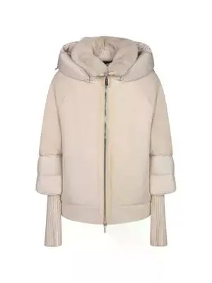 MOORER Fur-trimmed Hooded Jacket - Neutrals